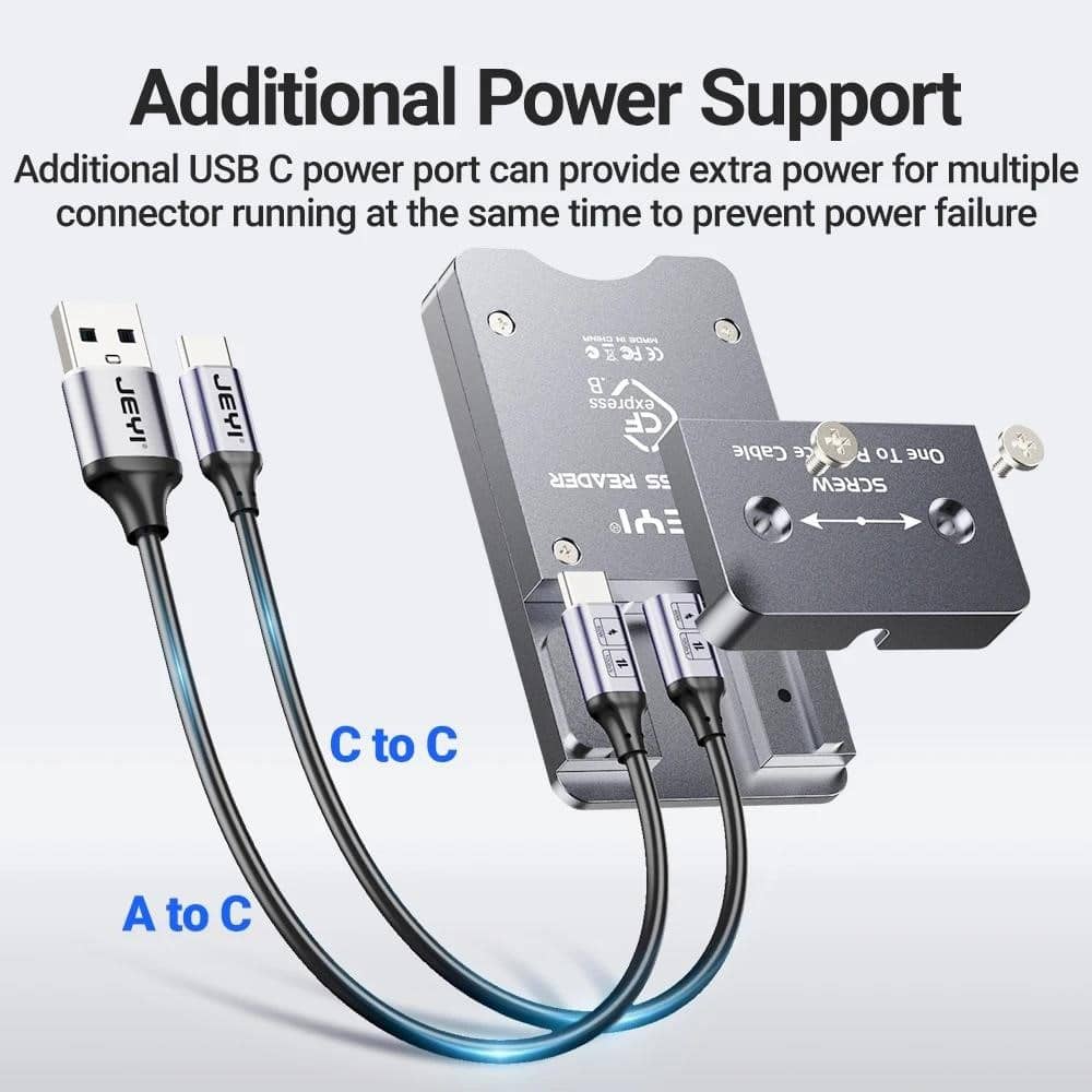 JEYI CFexpress kortelių skaitytuvas, USB 3.2 Gen2 10Gbps CFE B tipo ...